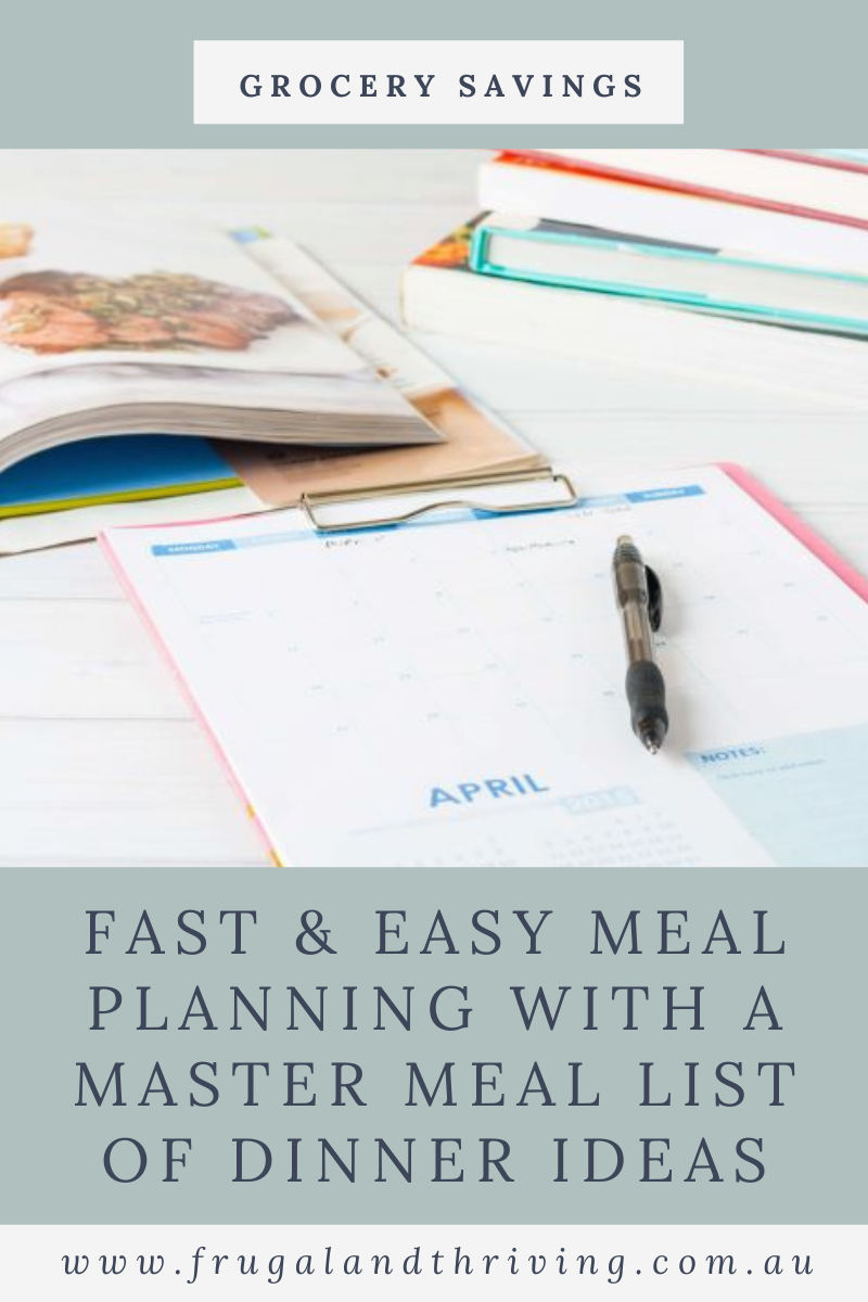Fast, Easy Meal Planning with a Master Meal List of Dinner Ideas