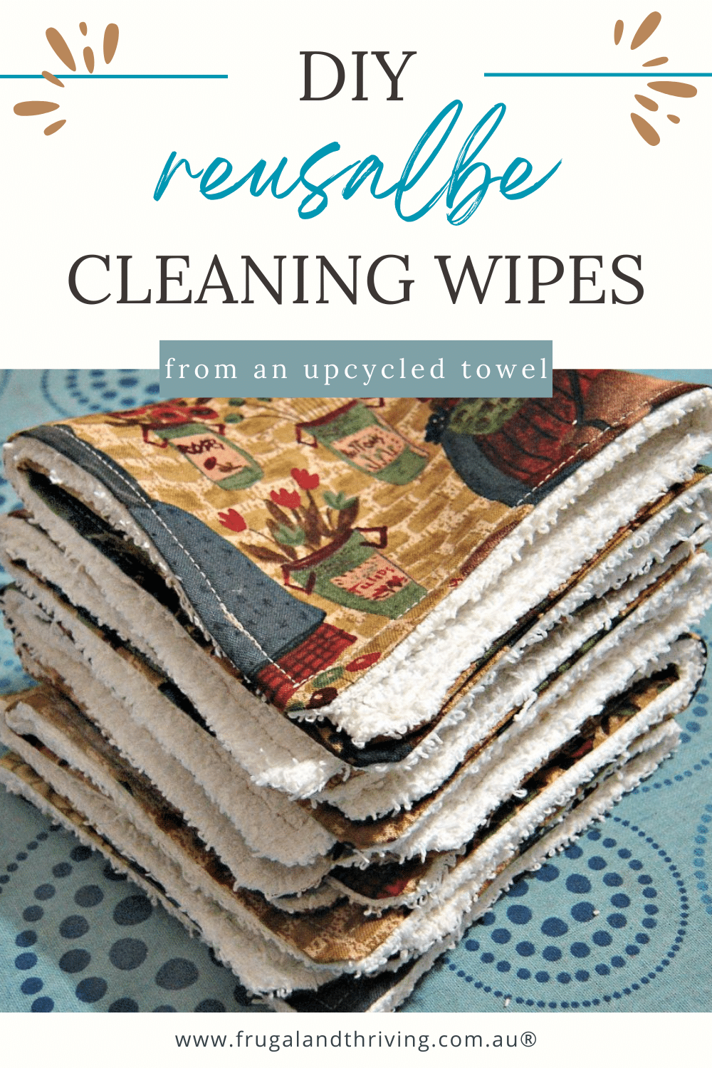 Cute Reusable Homemade Cleaning Cloths from Old Towels