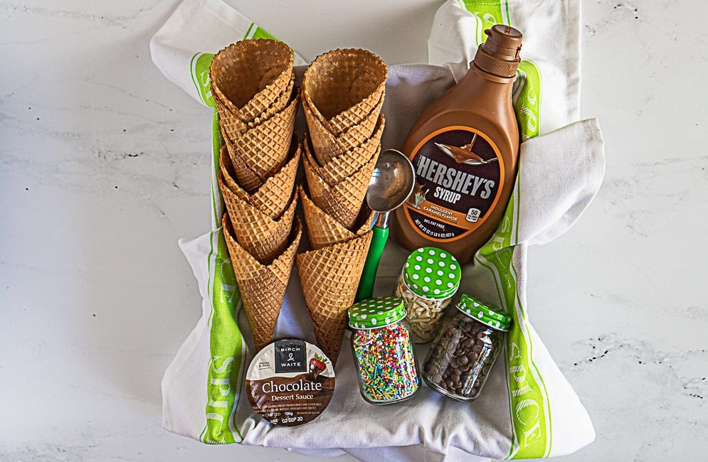Easy DIY Ice Cream Gift Basket - Frugal and Fun