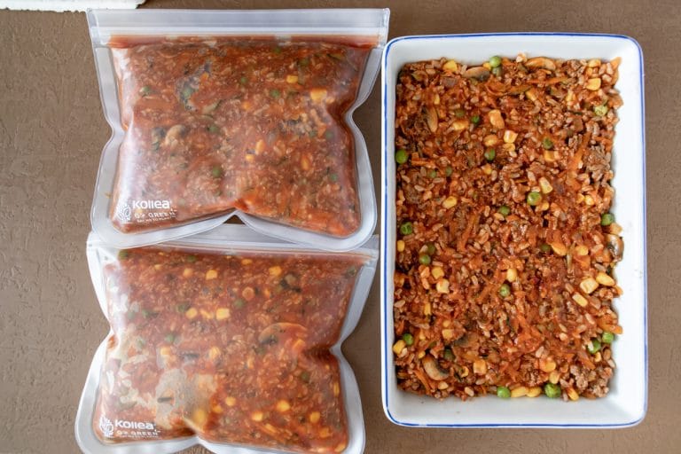 Mince and Vegetable Bake with Rice or Pasta