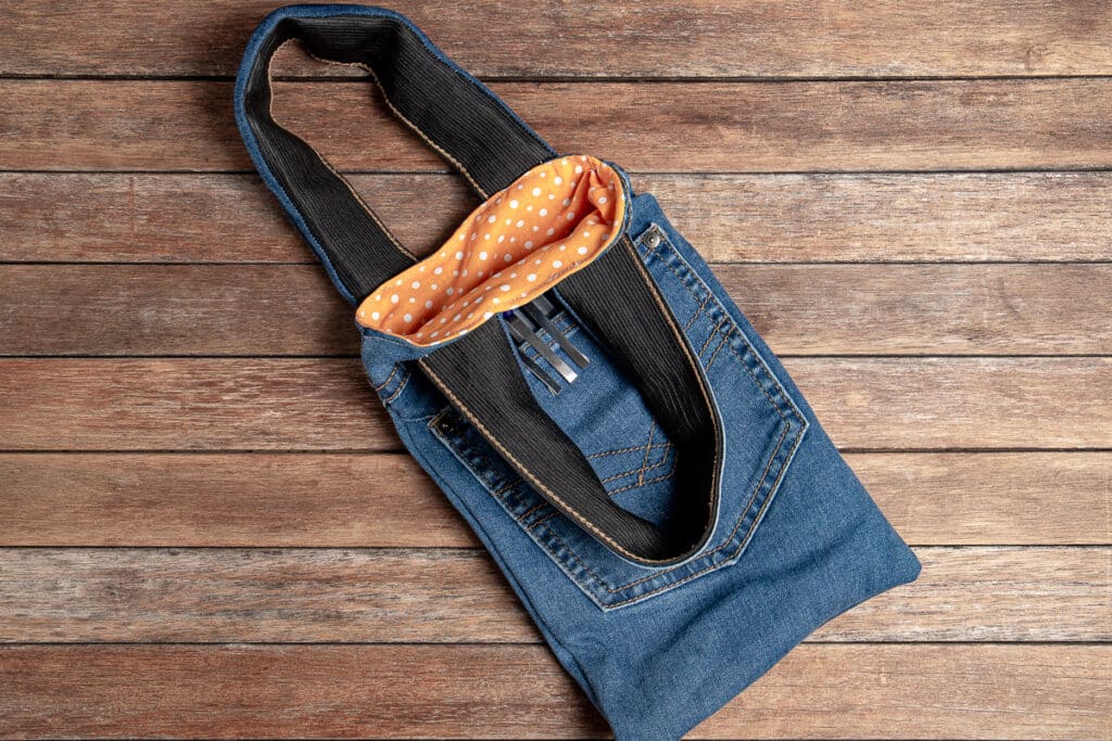 Easy DIY Book Bag (Small Tote) From Old Jeans Tutorial
